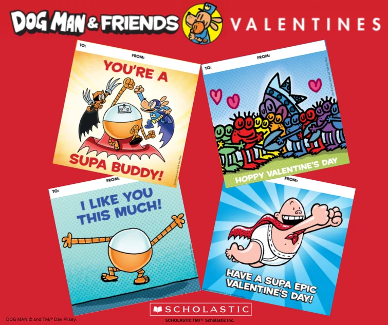 Dog Man and Friends Printable Valentine's Day Cards | Fandom