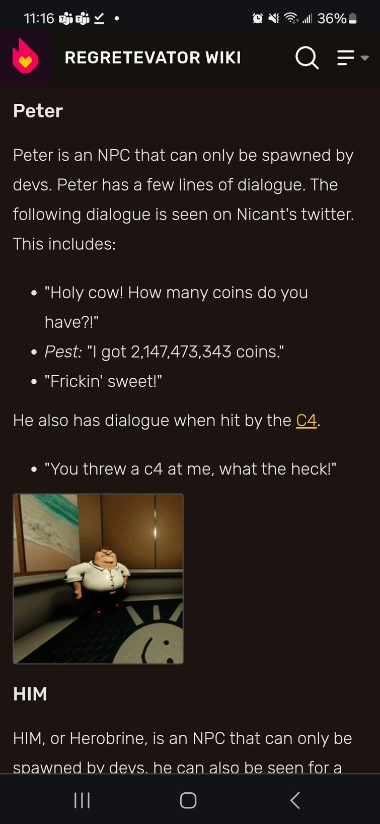 Regretevator Trivia Day 1: According to dialogue, how many coins does ...