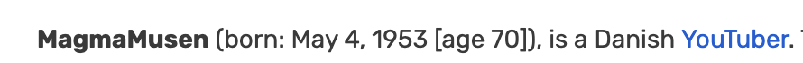 This is MagmaMusen was 70 years old? | Fandom