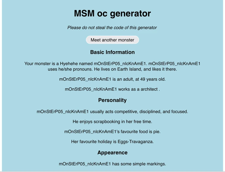 Was using a msm oc generator then.. | Fandom