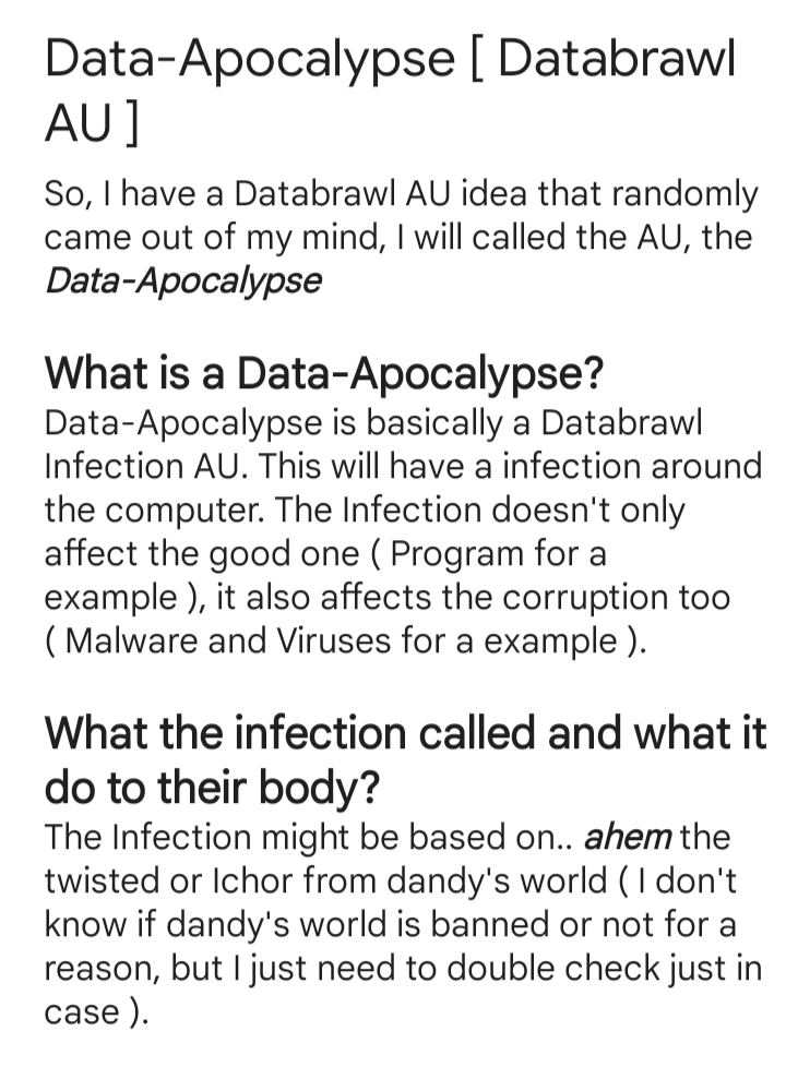 So, I made a Databrawl AU, Called Data-Apocalypse | Fandom