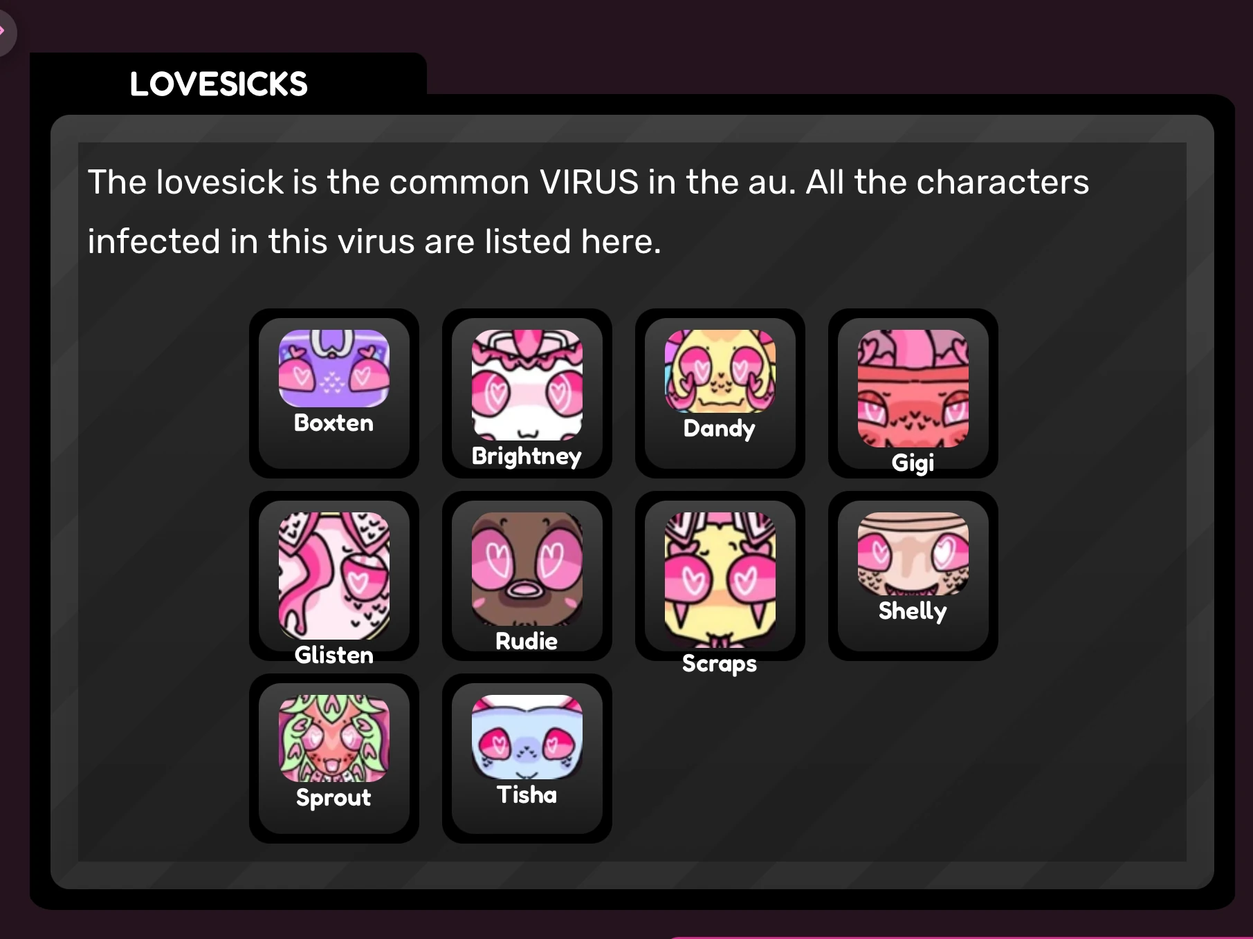 Made a lovesicks page in my wiki,, | Fandom