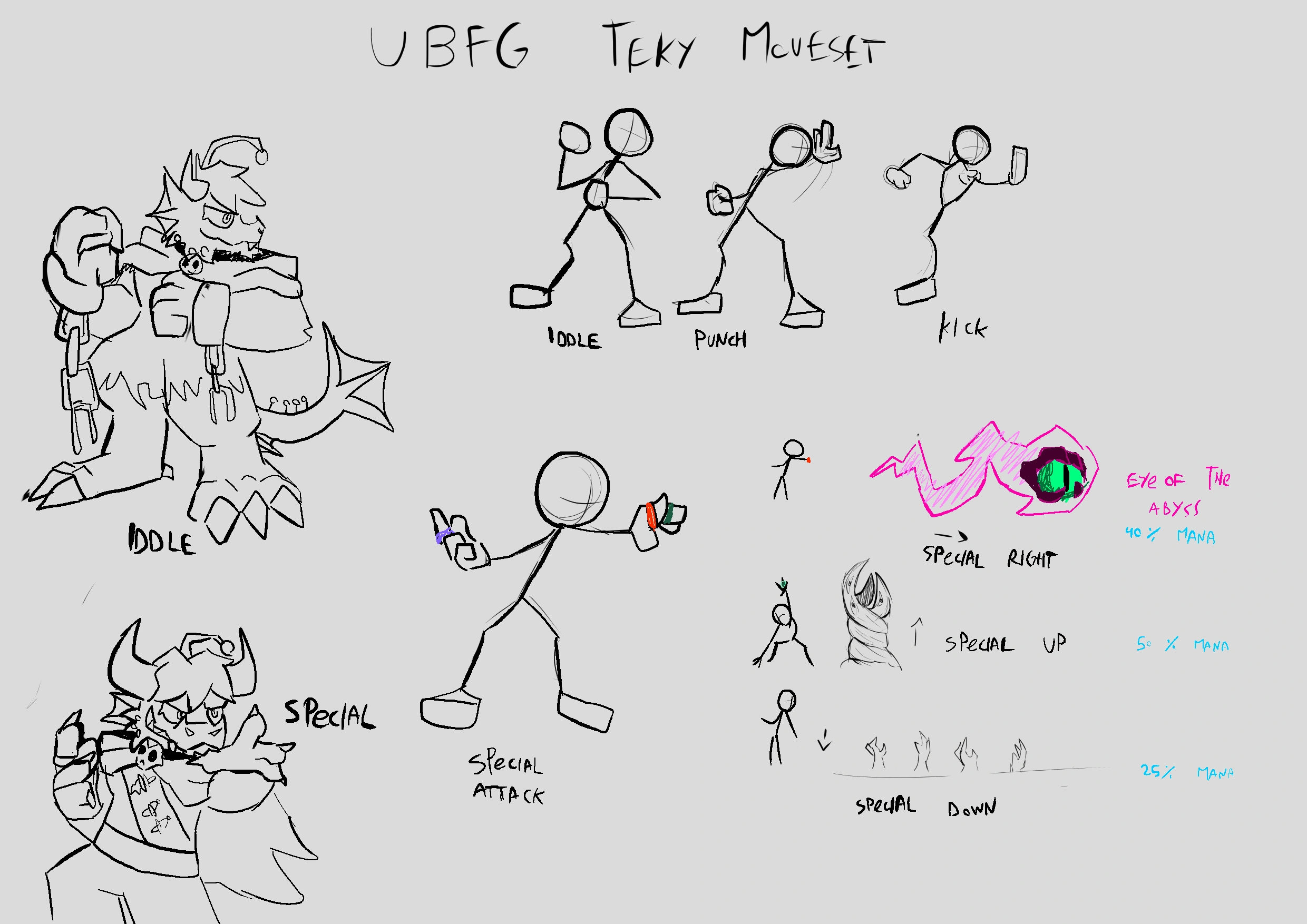 UBFG (Unnamed Badass Fighting Game) - TEKY MOVESET CONCEPT (click for ...