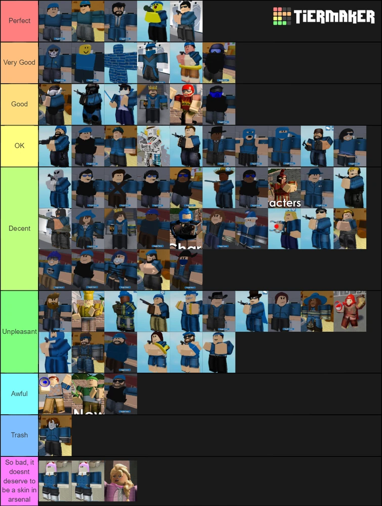 The REAL arsenal skin tier list | Fandom