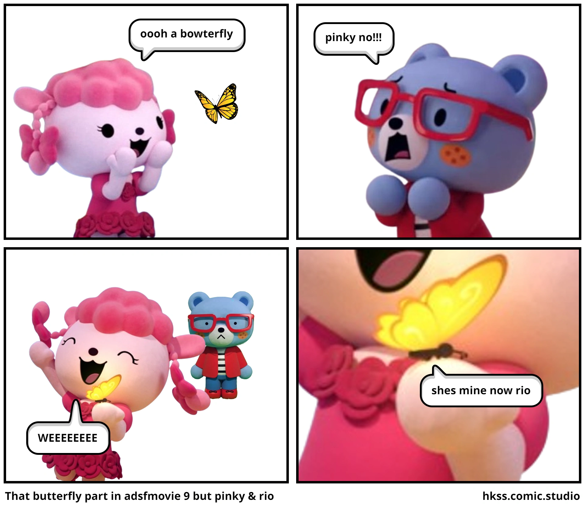 Comic #15 That butterfly part in asdfmovie 9 but pinky & rio | Fandom