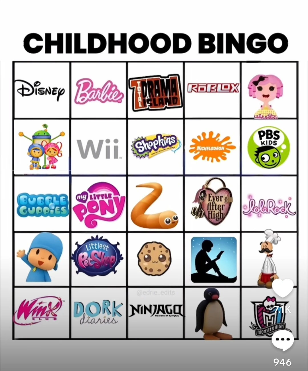 childhood bingo | Fandom
