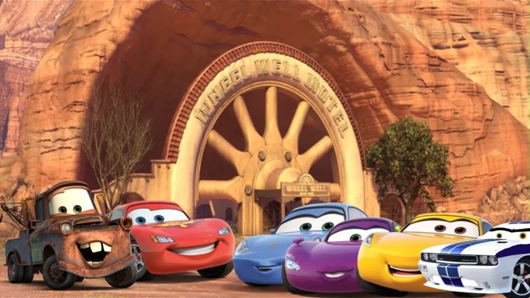 Lightning McQueen, Mater and the 4 girl cars all at the Wheel-Well ...