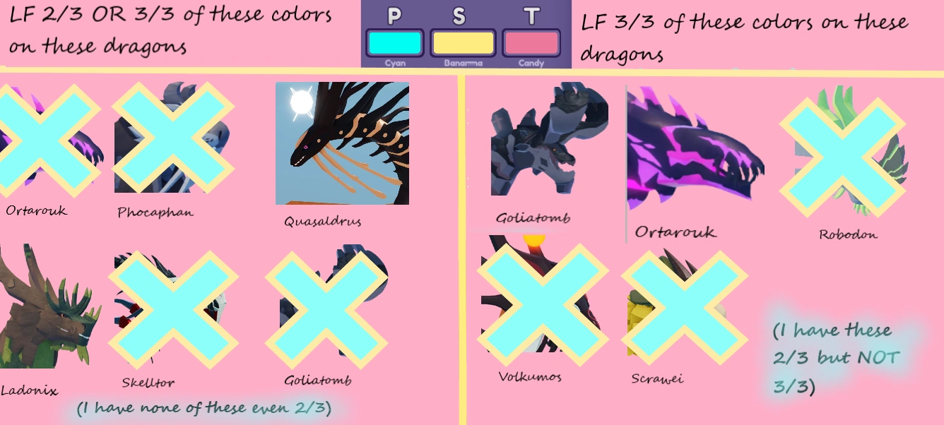 LF 2/3-3/3 Of the following dragons! FOUR LEFT! I can overpay if you ...