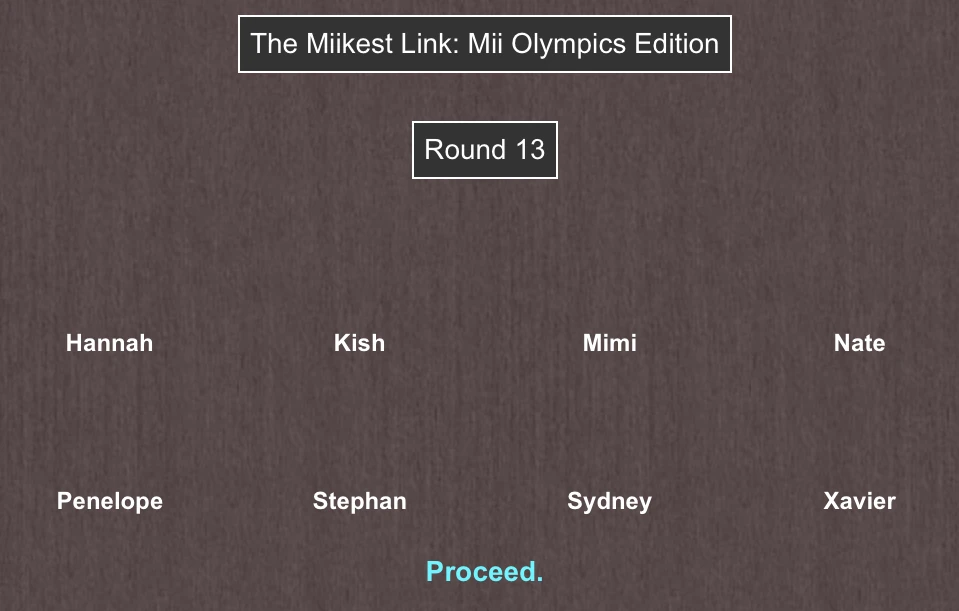 The Miikest Link: Mii Olympics Edition: Round 13 | Fandom