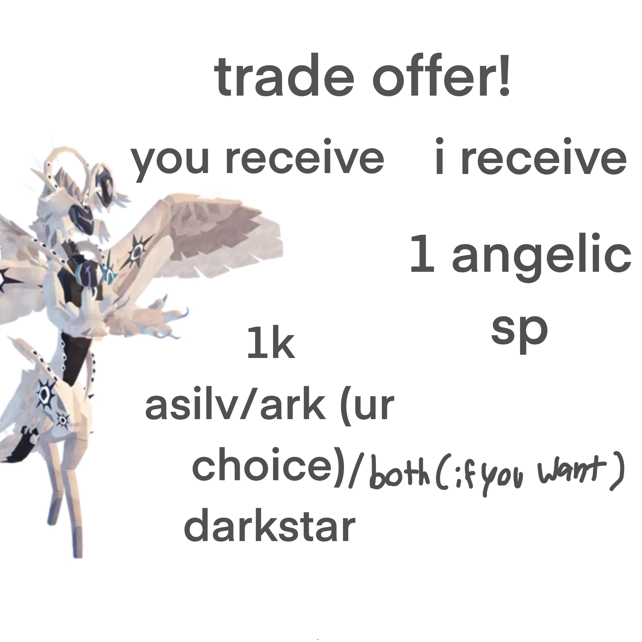trading for angelic | Fandom