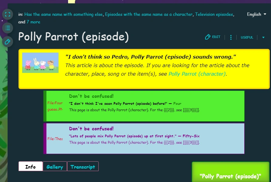 So... While I was roaming around the wiki, I found these two templates ...