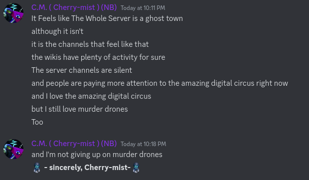 A message from me from the MD Discord server | Fandom