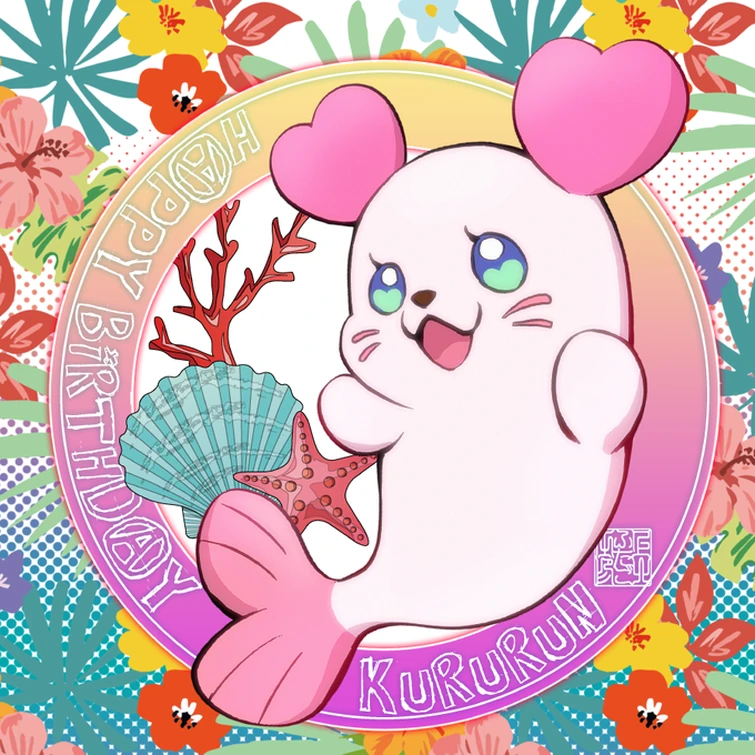 A birthday commemorative illustrations for Kururun drawn by two people ...