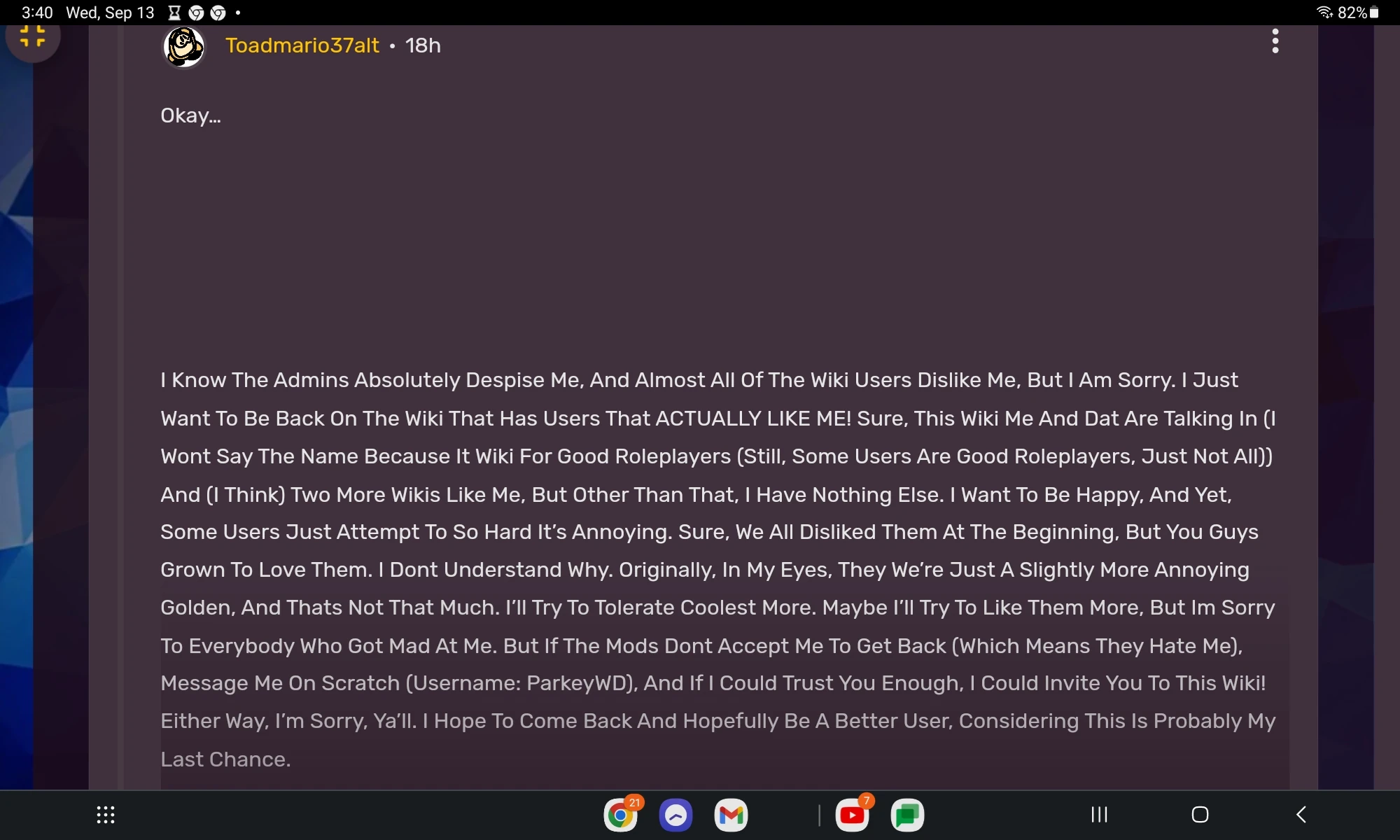 Toad's apology | Fandom