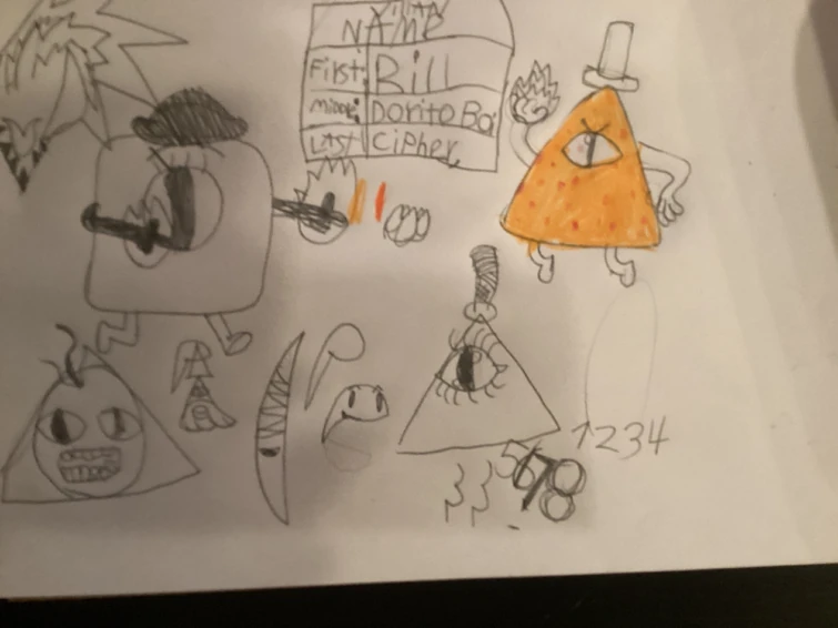 I made some bill cipher drawings today. | Fandom