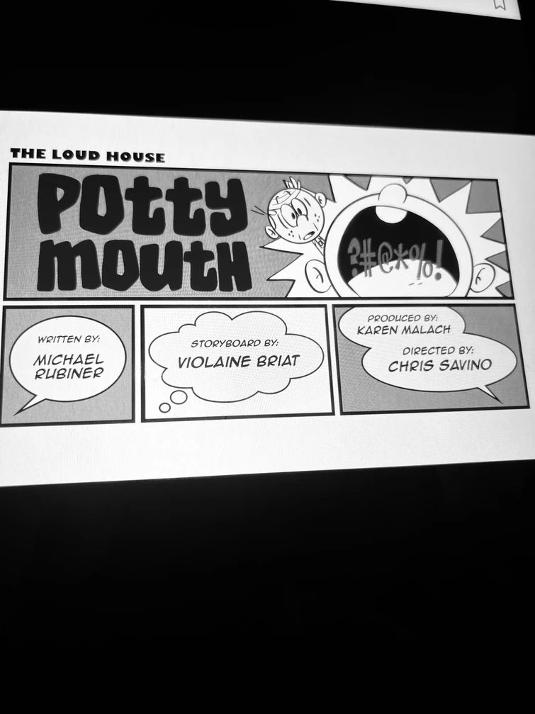 Potty mouth title card in black and white style | Fandom