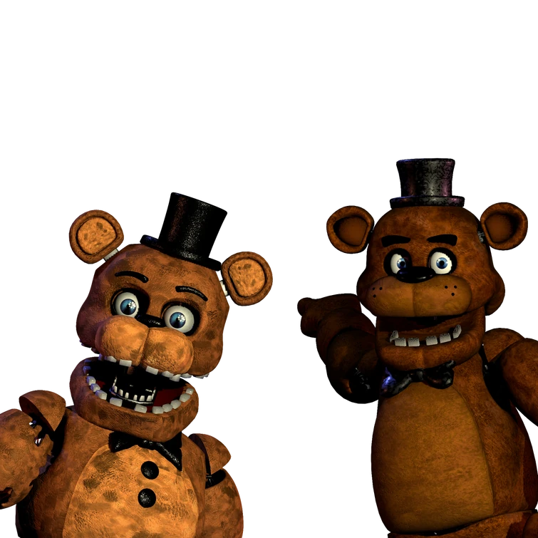 This image of Freddy and Withered Freddy pointing by ...