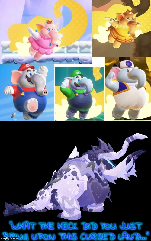 Pacedegon's reaction to seeing the mario bros becoming elephants (click for full image) | Fandom