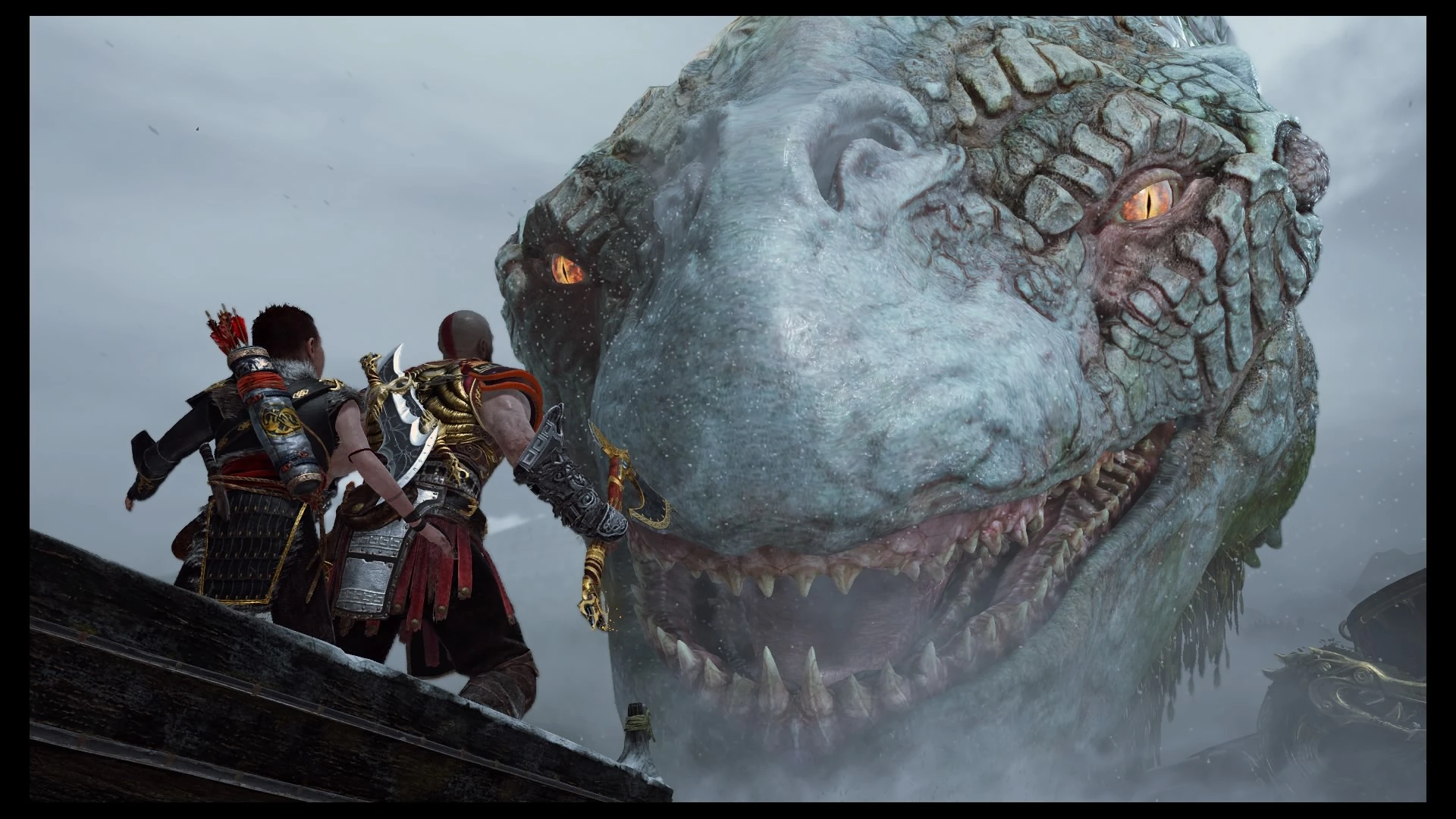 First time kratos a atreus mit the world serpent. | Fandom