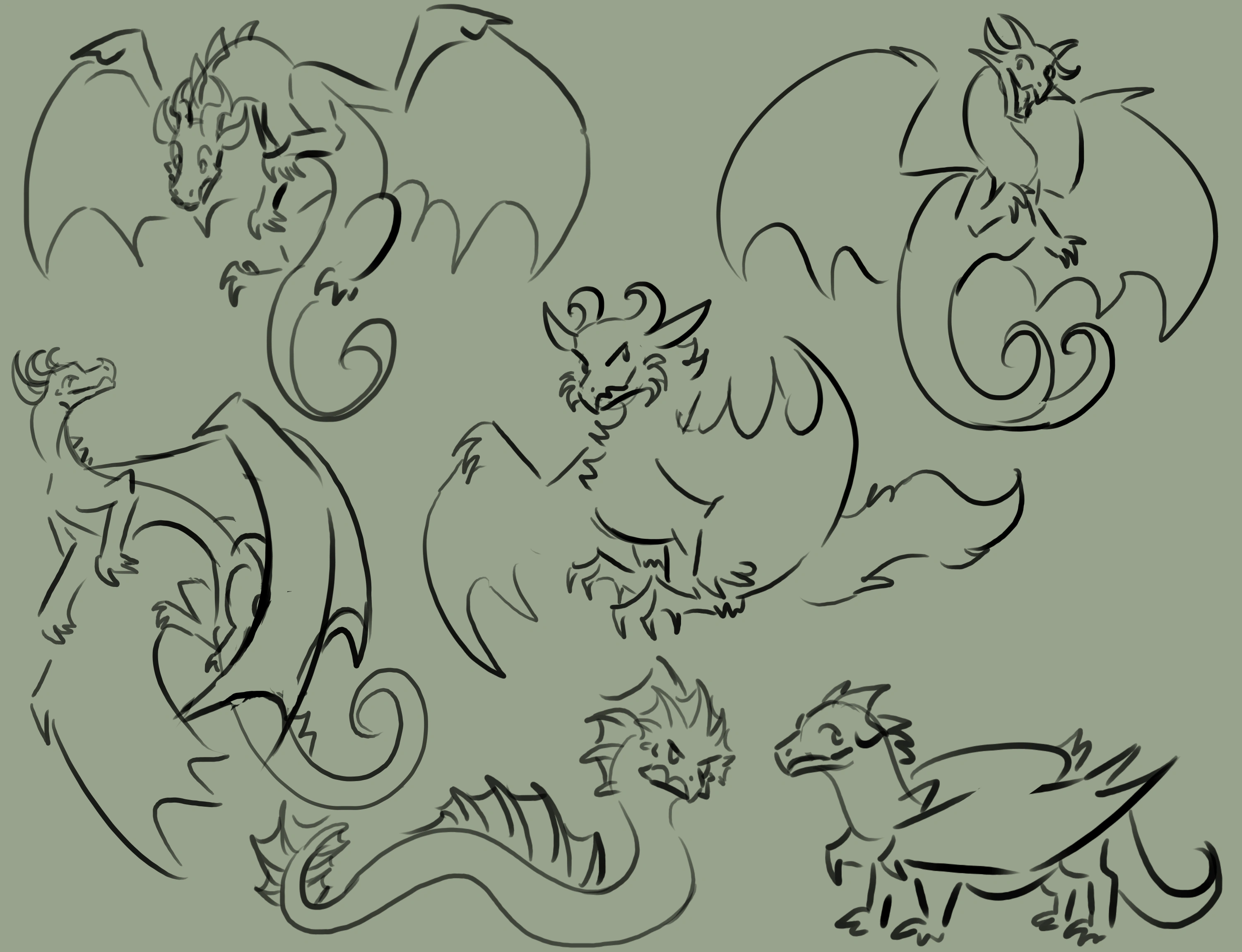 goofy dragon sketches | Fandom