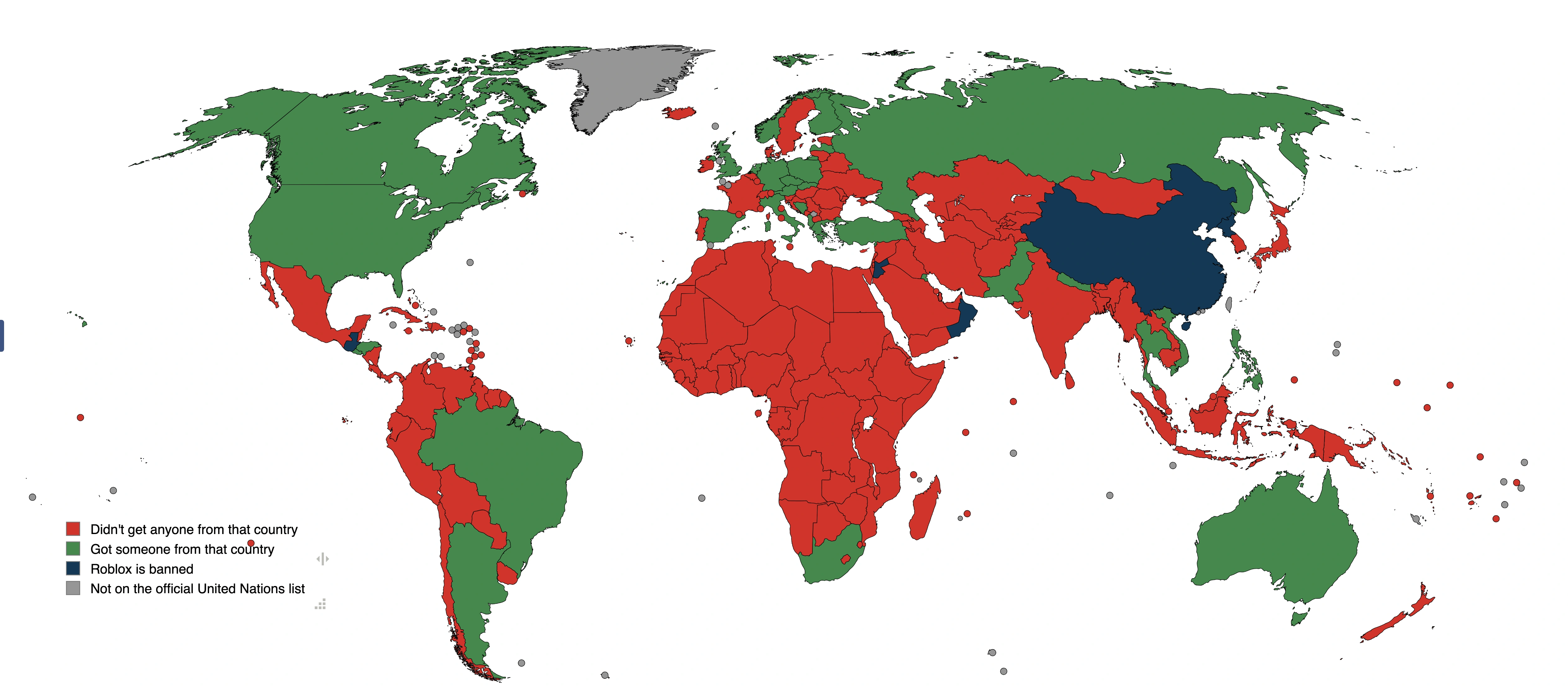 day 1 of trying to meet a roblox user from every country in booth game ...