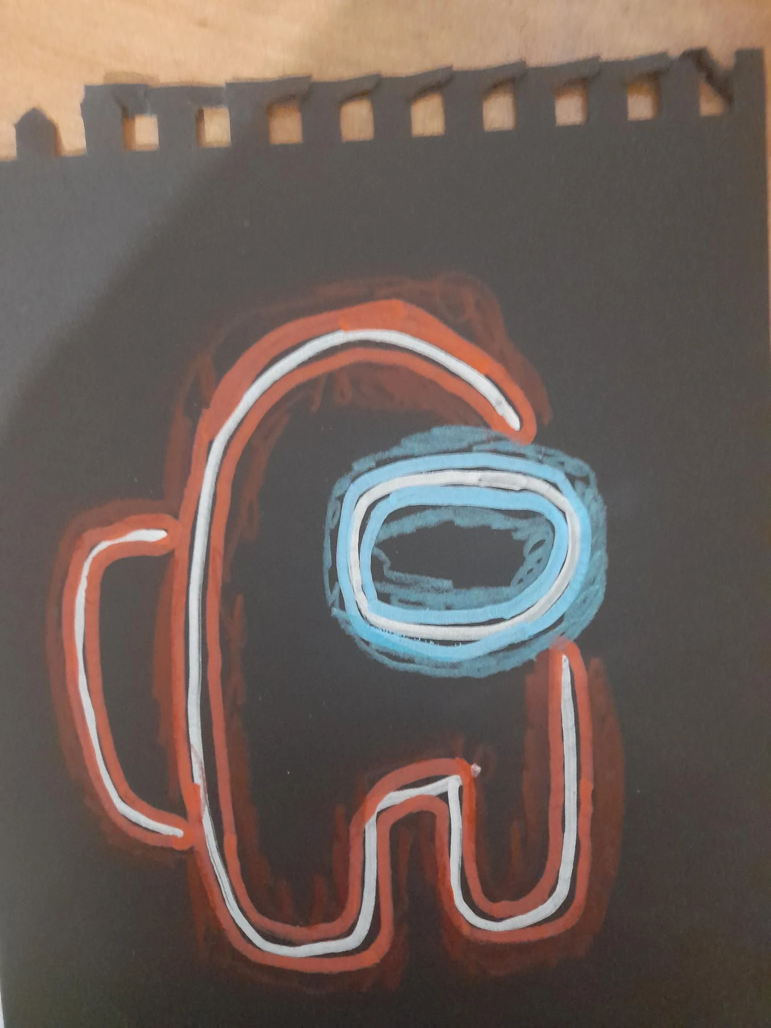 My Posca pen drawing of a red crewmate (glow effect) | Fandom