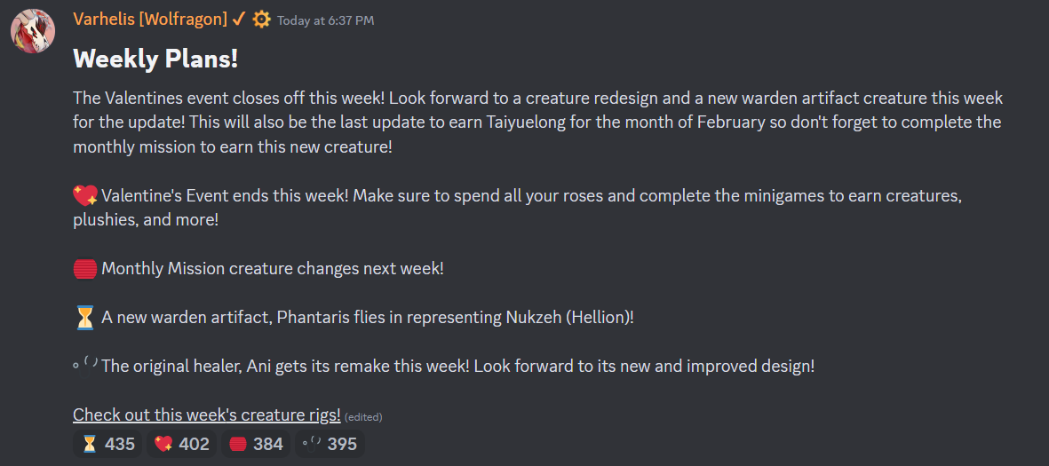 this weeks update | Fandom