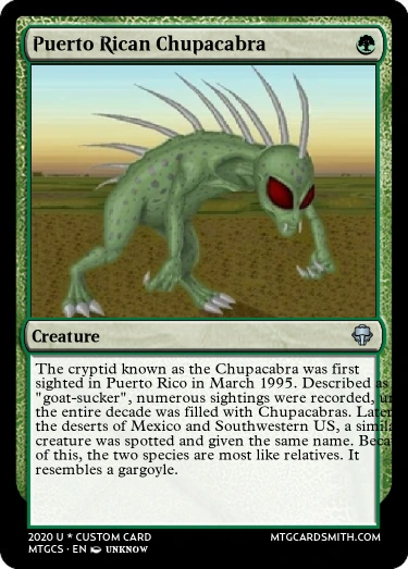 I made MTG cards based on famous cryptids! theres more but im going to ...