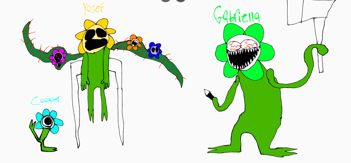 old deltarune oc's i made based on the flowers asgore gives toriel that she throws in the trash ...