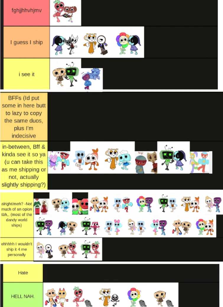 rating dandy world ships (plz don't jump me) lol - | Fandom