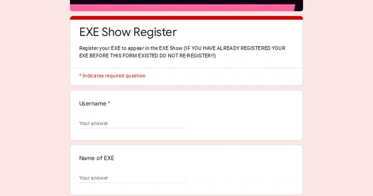 EXE Show Register Form | Fandom