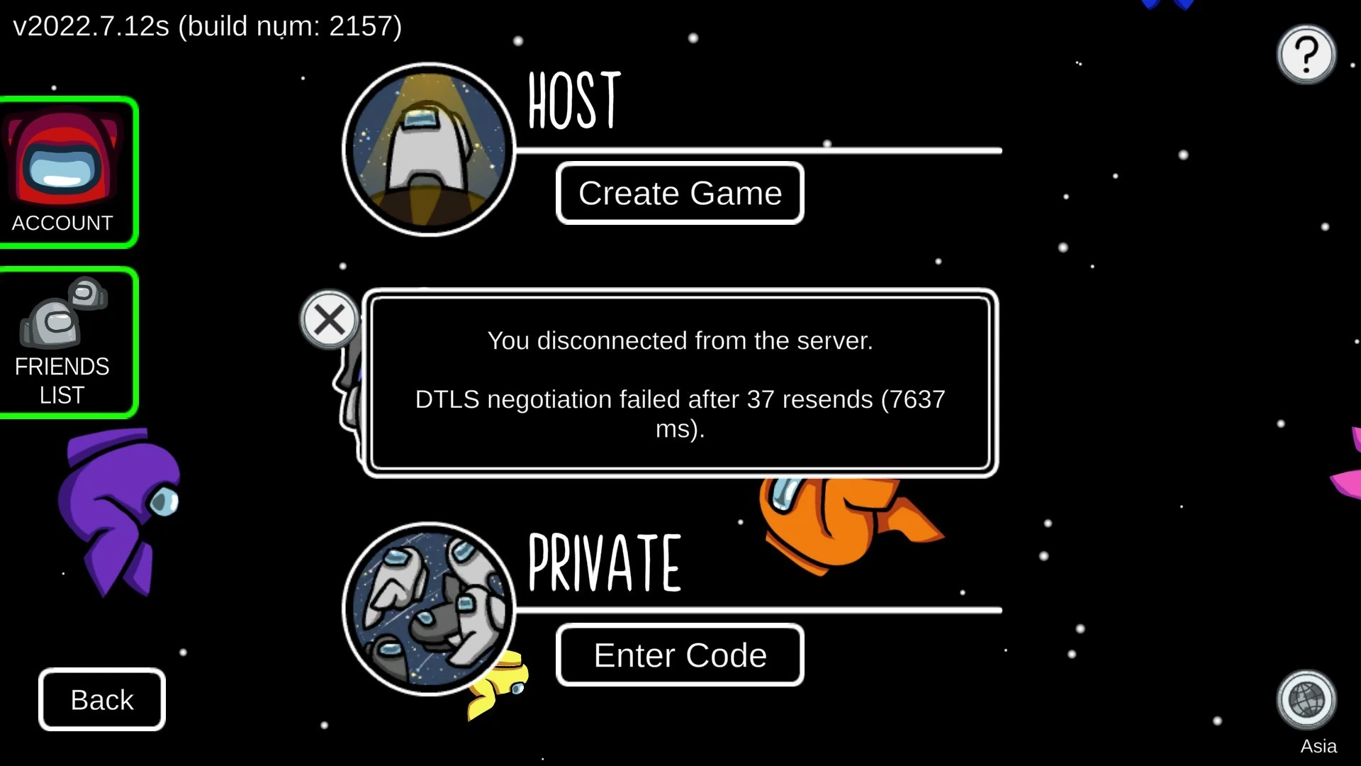 Did anyone else get this error in Among Us before? | Fandom