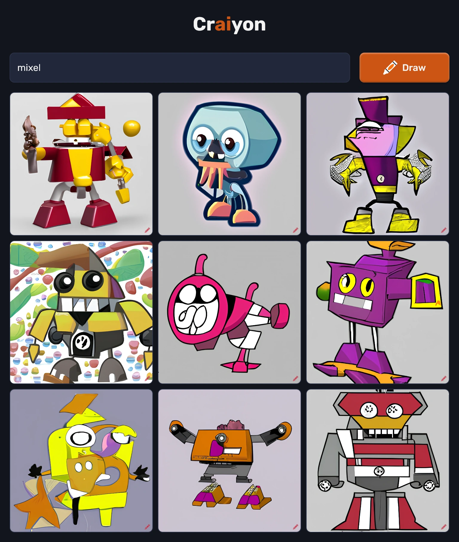 so i searched mixels on crAIyon | Fandom