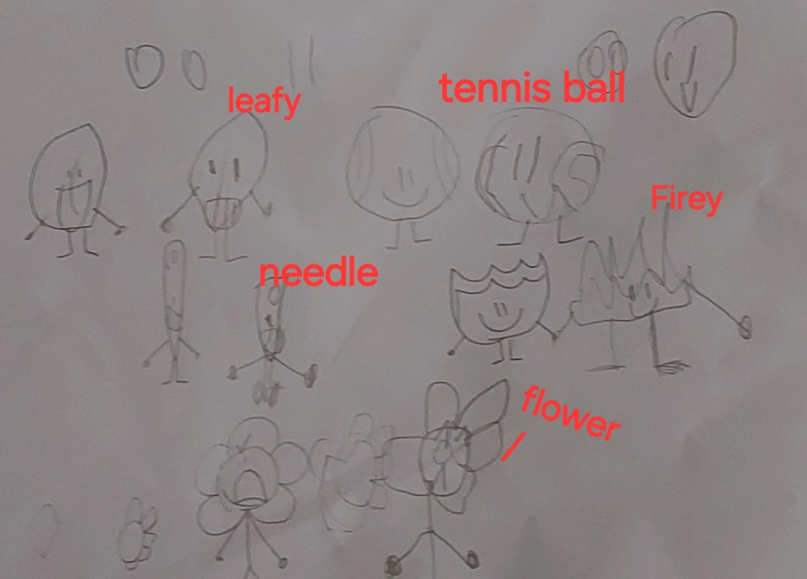 My little cousin draws Bfdi characters | Fandom
