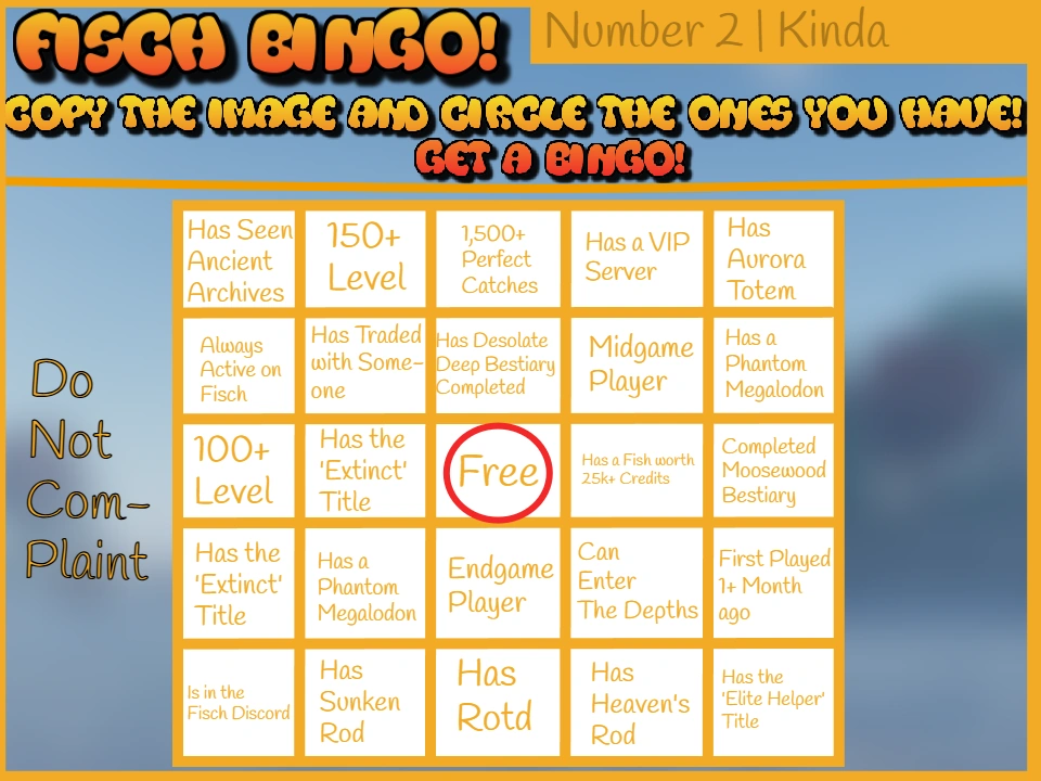 Fisch Bingo | 2 | Smol Minigame | Fandom