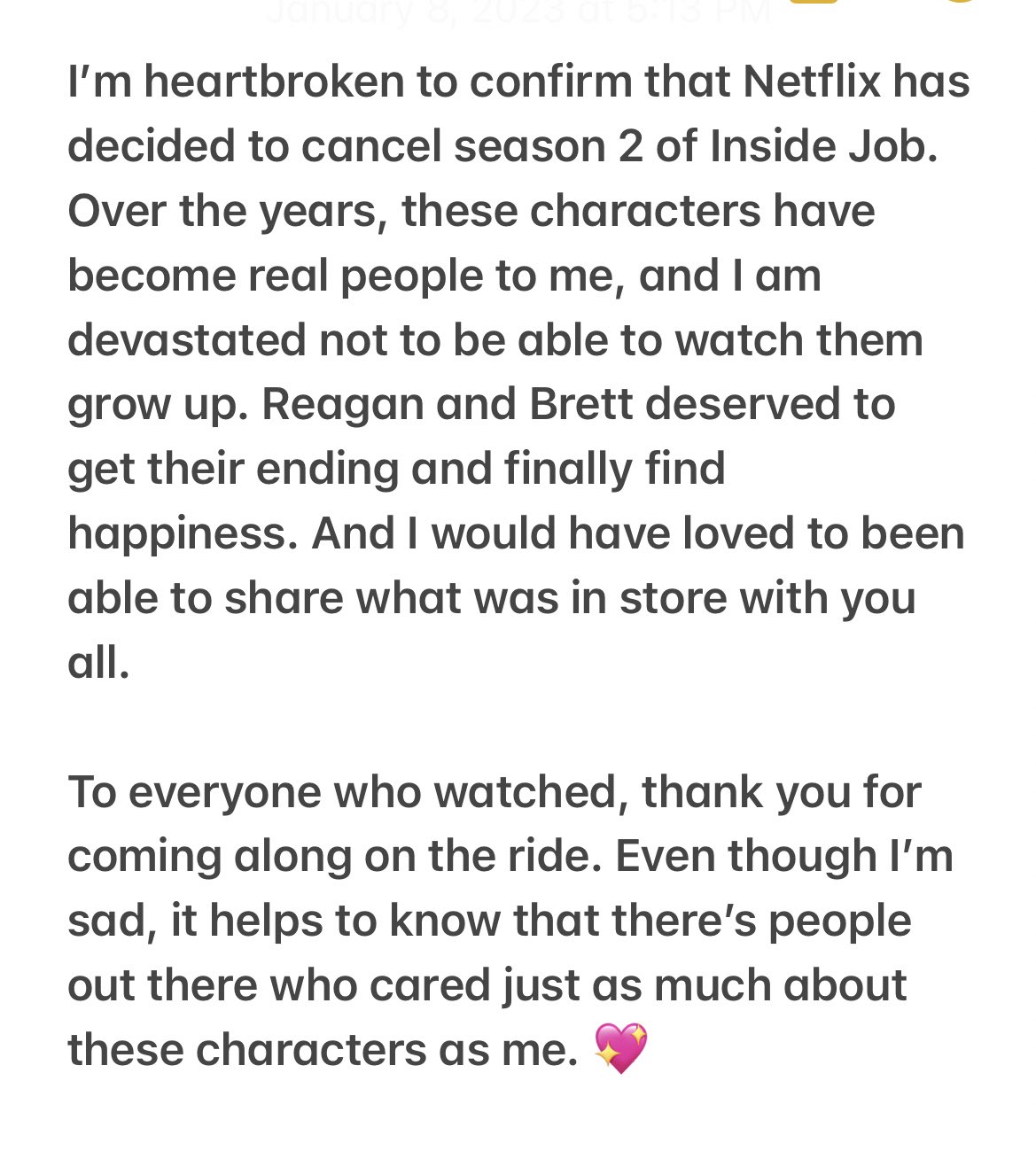 Inside Job has been cancelled. | Fandom