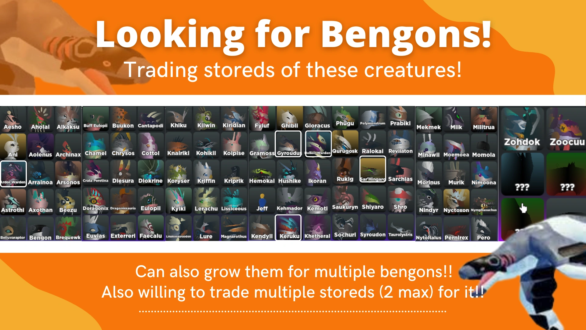 trading storeds for bengon | Fandom