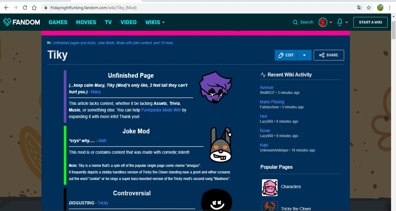 Tricky doesn't like Tiki (look the controversial template) | Fandom