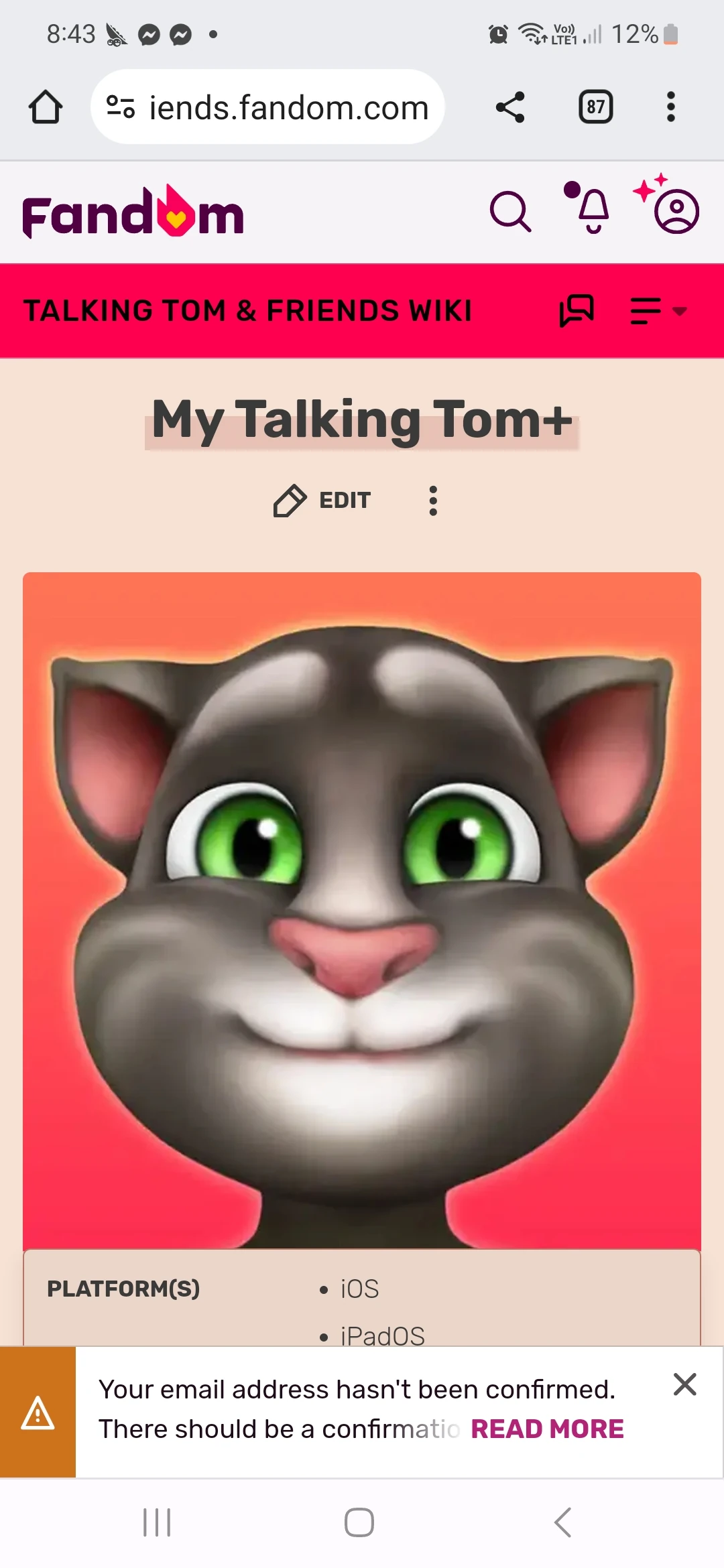 Talking tom+ didn't get vandalised | Fandom