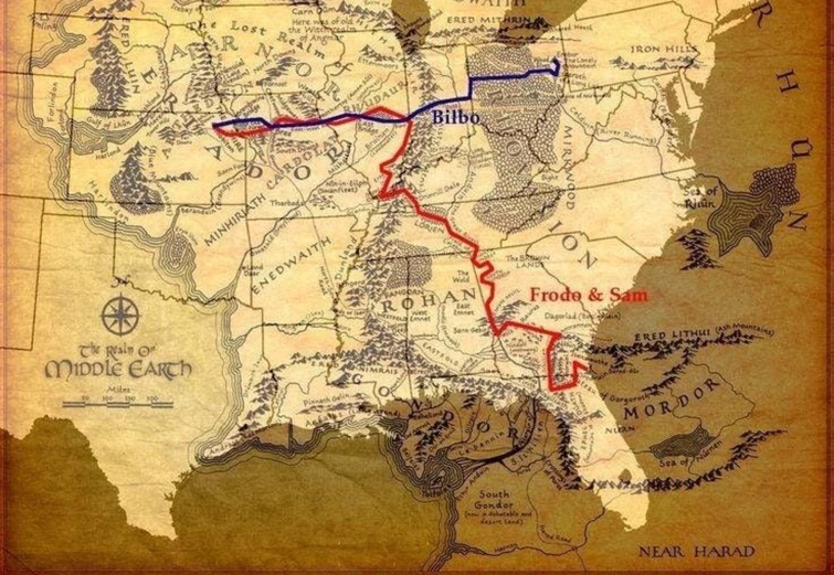 How far do frodo and Sam have to walk in order to get to mordor? | Fandom