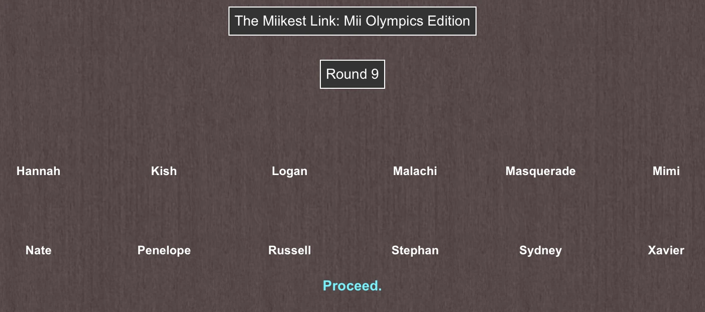 The Miikest Link: Mii Olympics Edition: Round 9 | Fandom