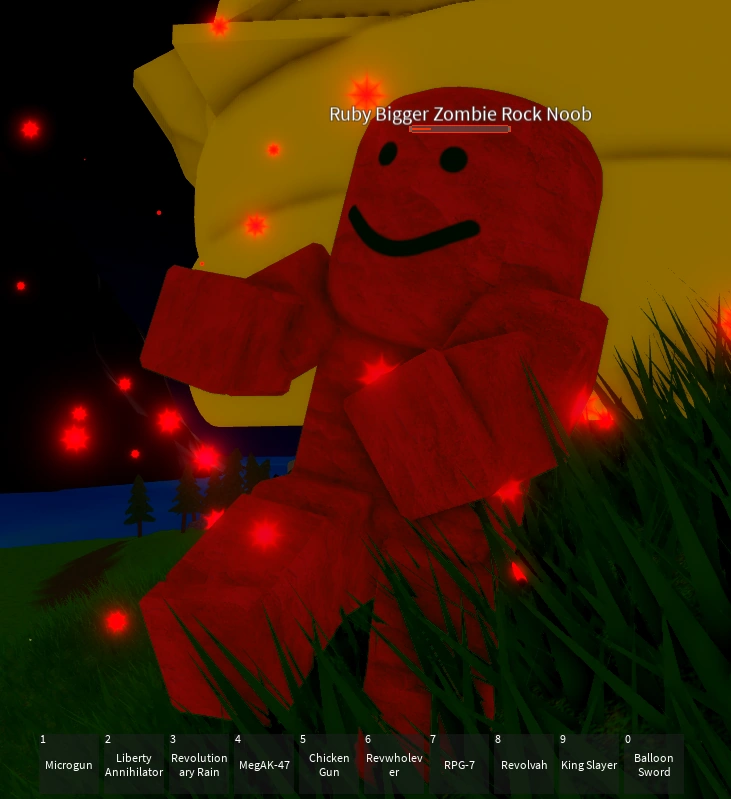 Ruby bigger zombie rock noob. Ate only 1 part. Rest was ate by someone ...