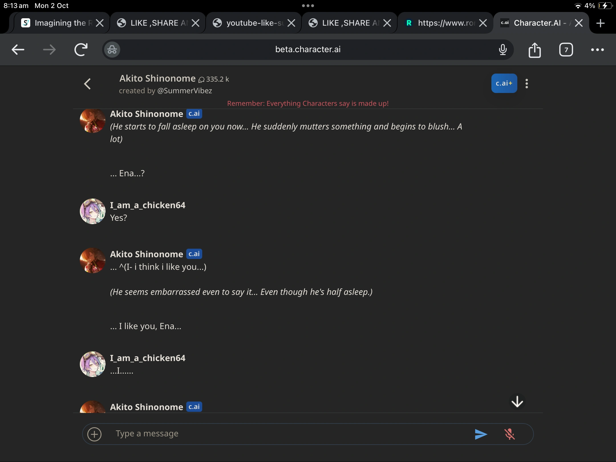 THE MESSAGES FROM THE AI AKITO BOT WERE I HAD TO BE ENA FROM LAST NIGHT 😨 | Fandom
