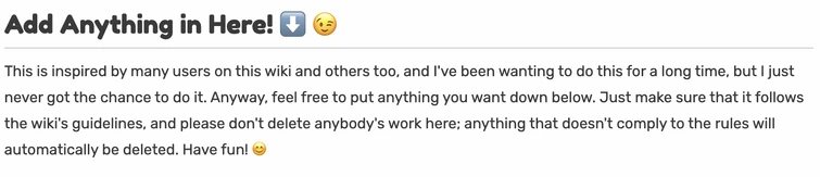 You can add anything you want to my user page 😊👍 | Fandom