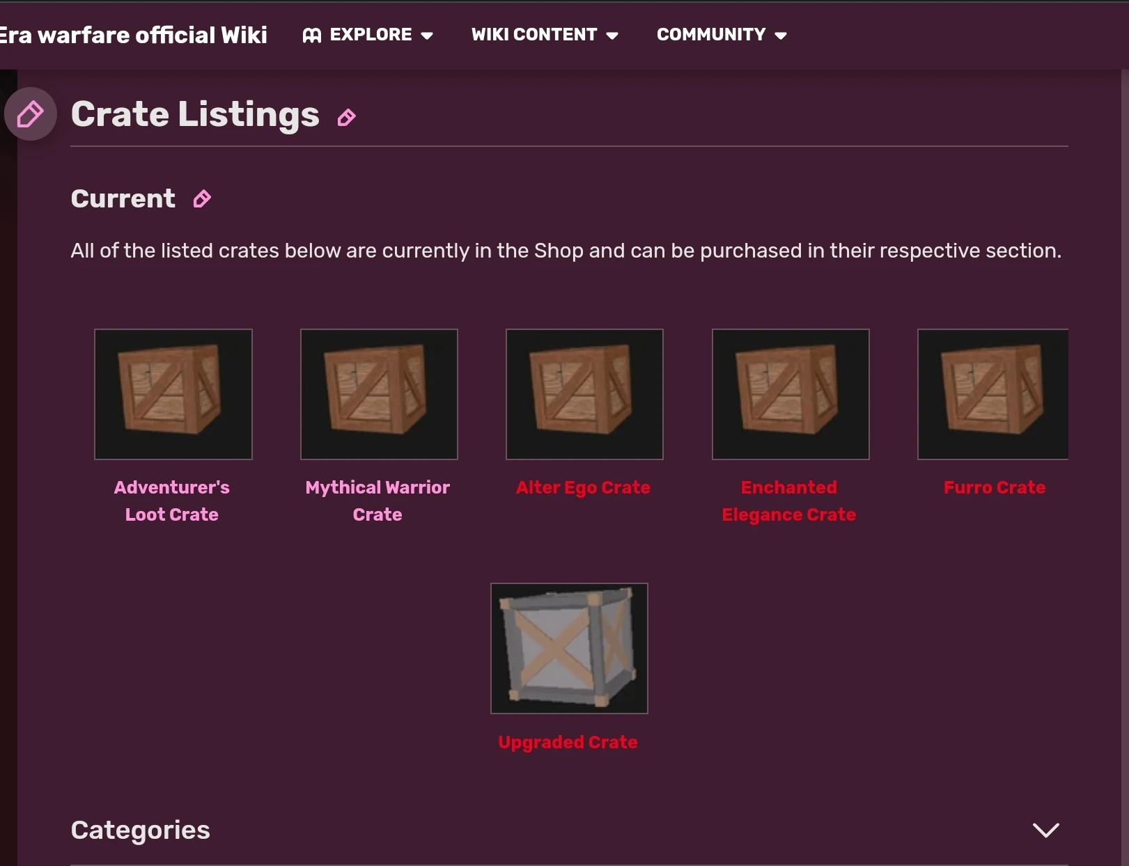 Unfinished Crates | Fandom