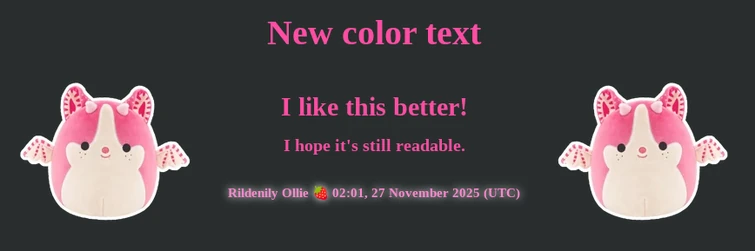 update about the text color | Fandom
