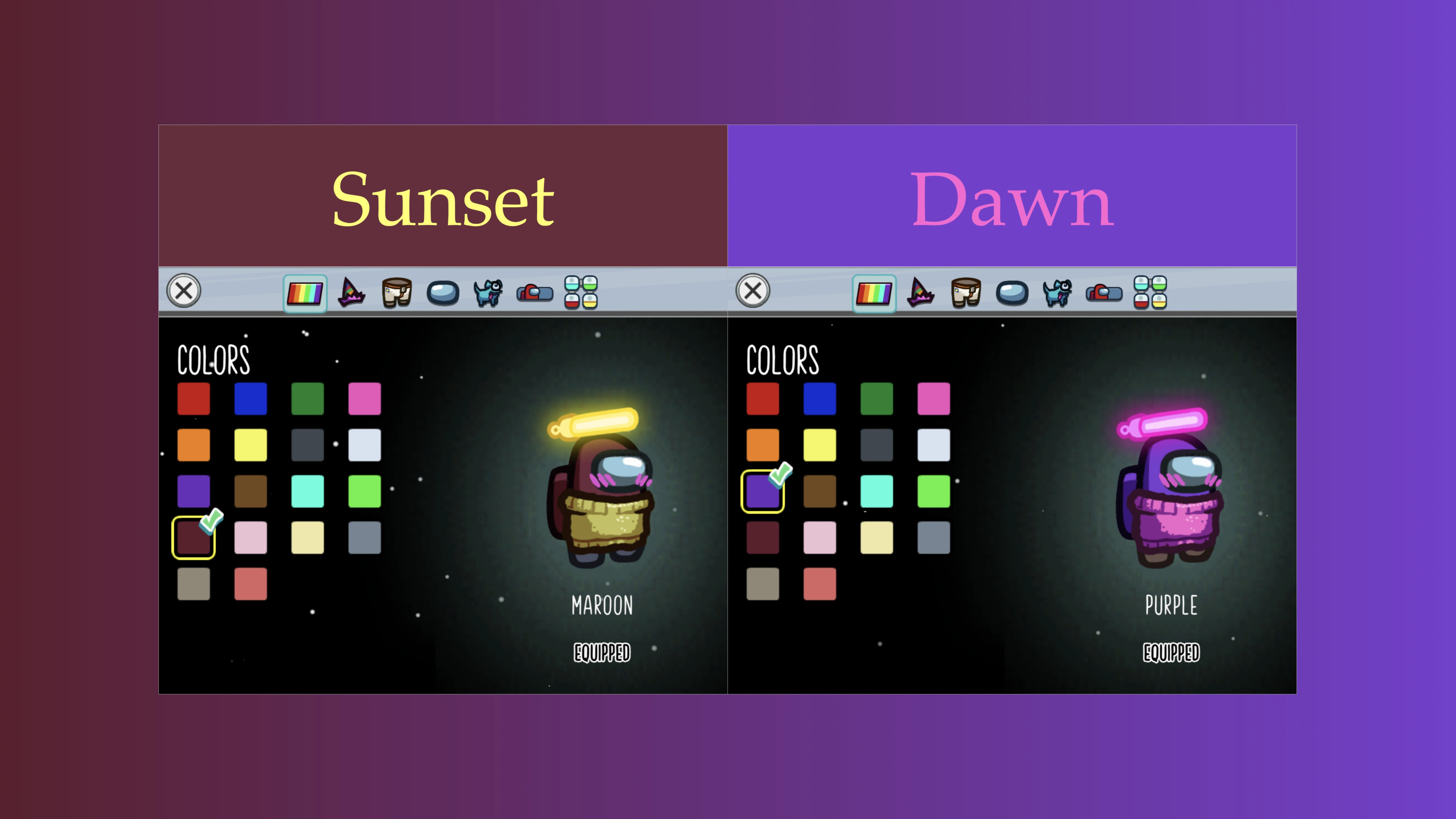 These are my new usual combos. Do you prefer Sunset or Dawn? | Fandom