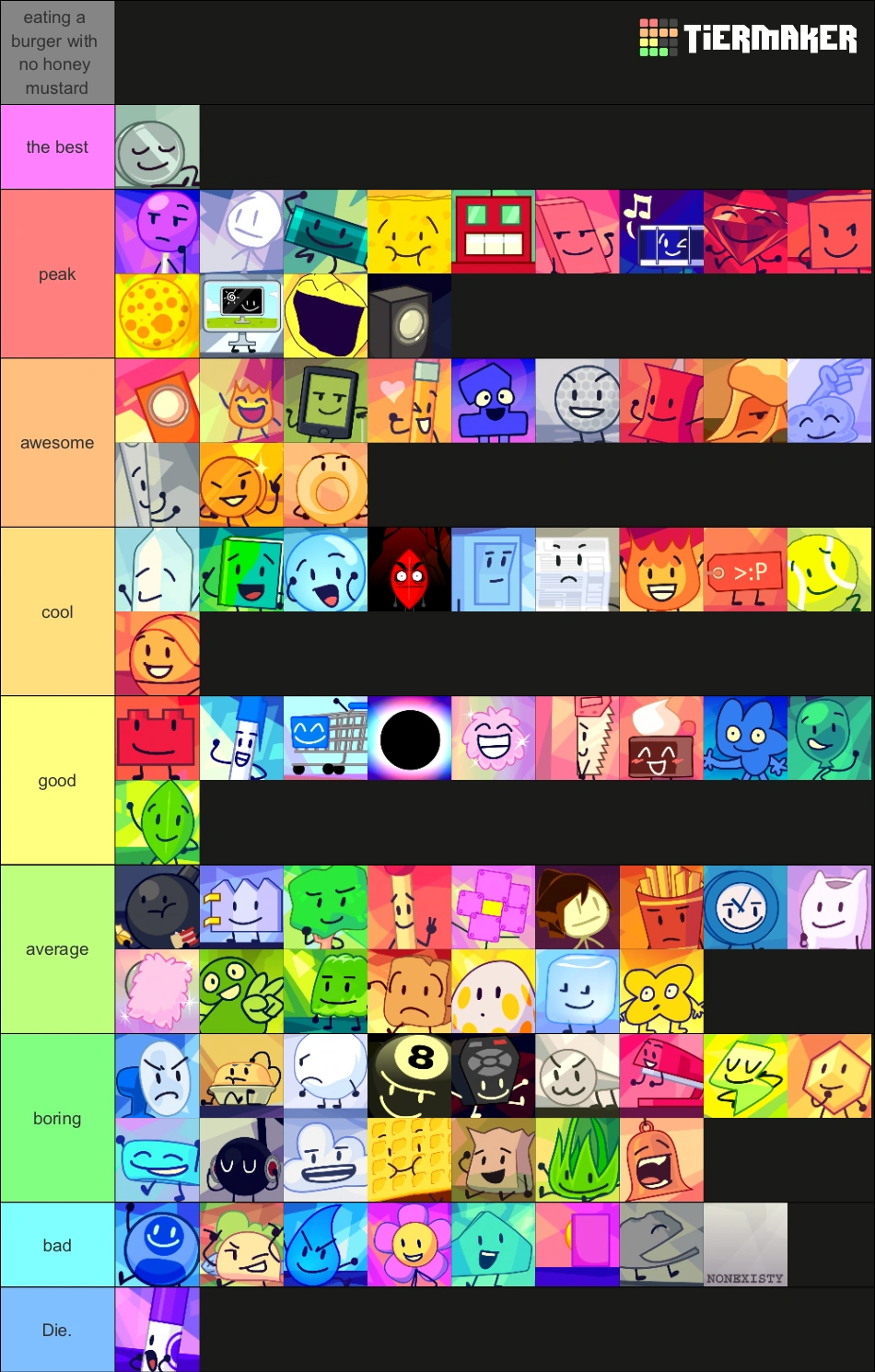 ultimate bfdi tier list | Fandom