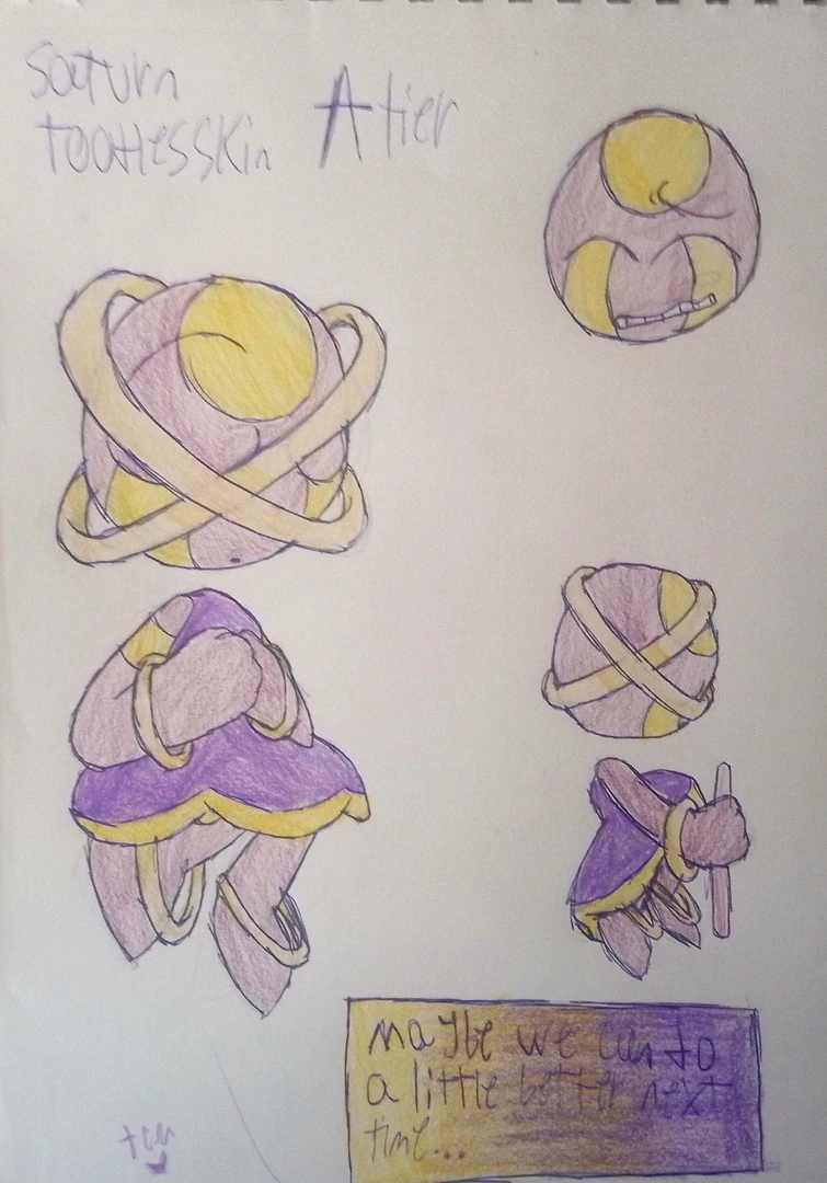 Saturn (toodles skin) online ver vs paper ver | Fandom