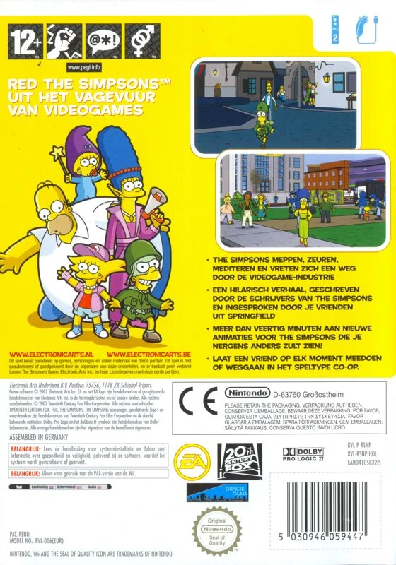 Was the 2007 simpsons game dubbed to dutch? | Fandom